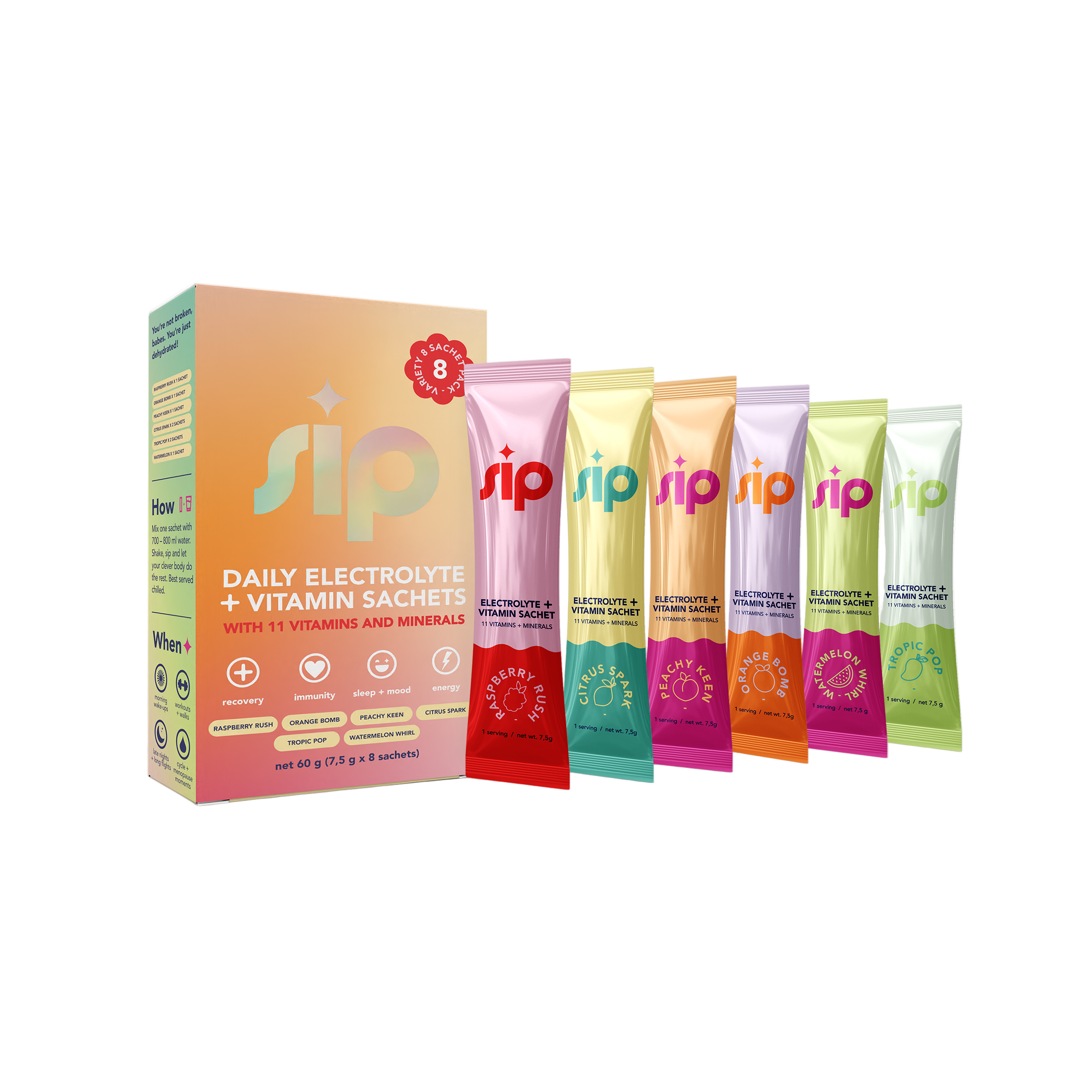 SIP Electrolyte - Flavour Selection (8pk) – Sip